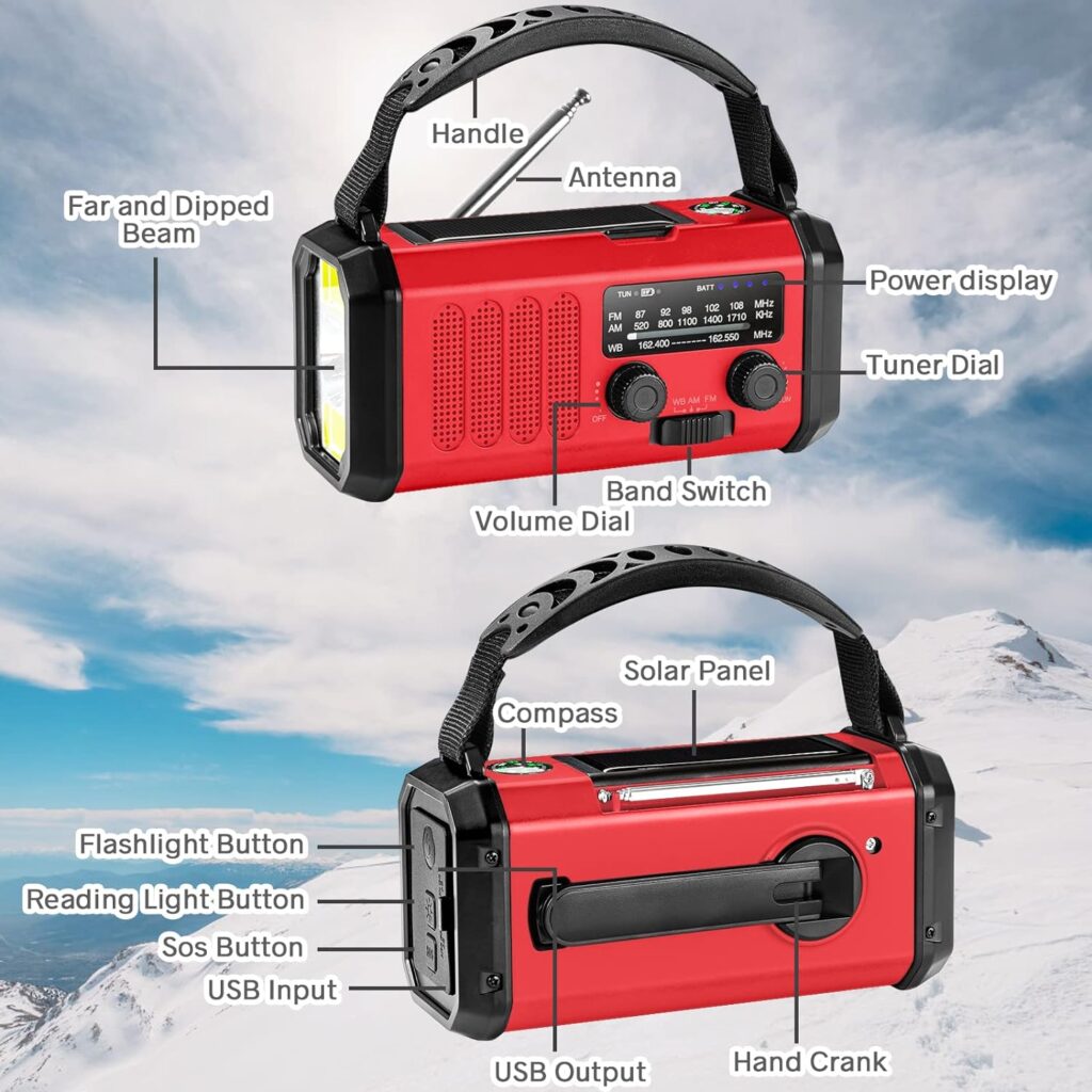Emergency Survival Radio IRonsnow Emergency Weather Radio - Solar/Crank ...